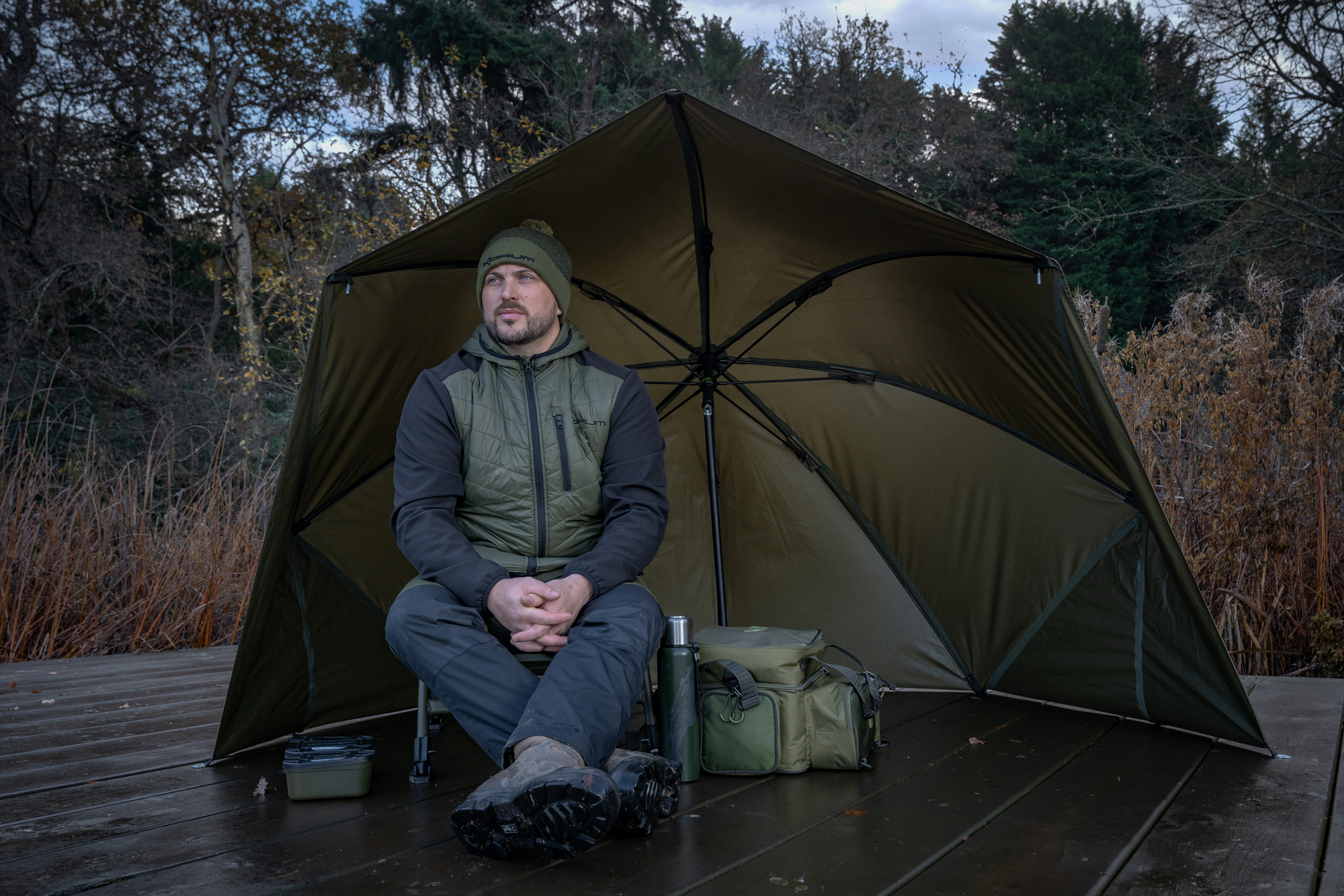 Progress - Graphite Brolly Shelter 50" | Fish For Everything